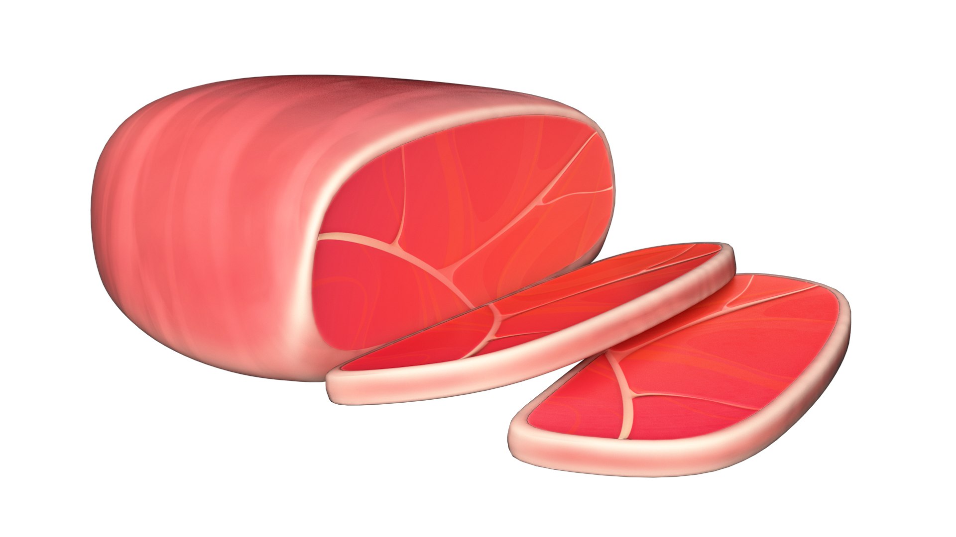 Cartoon Ham Meat 3D Model - TurboSquid 2078664
