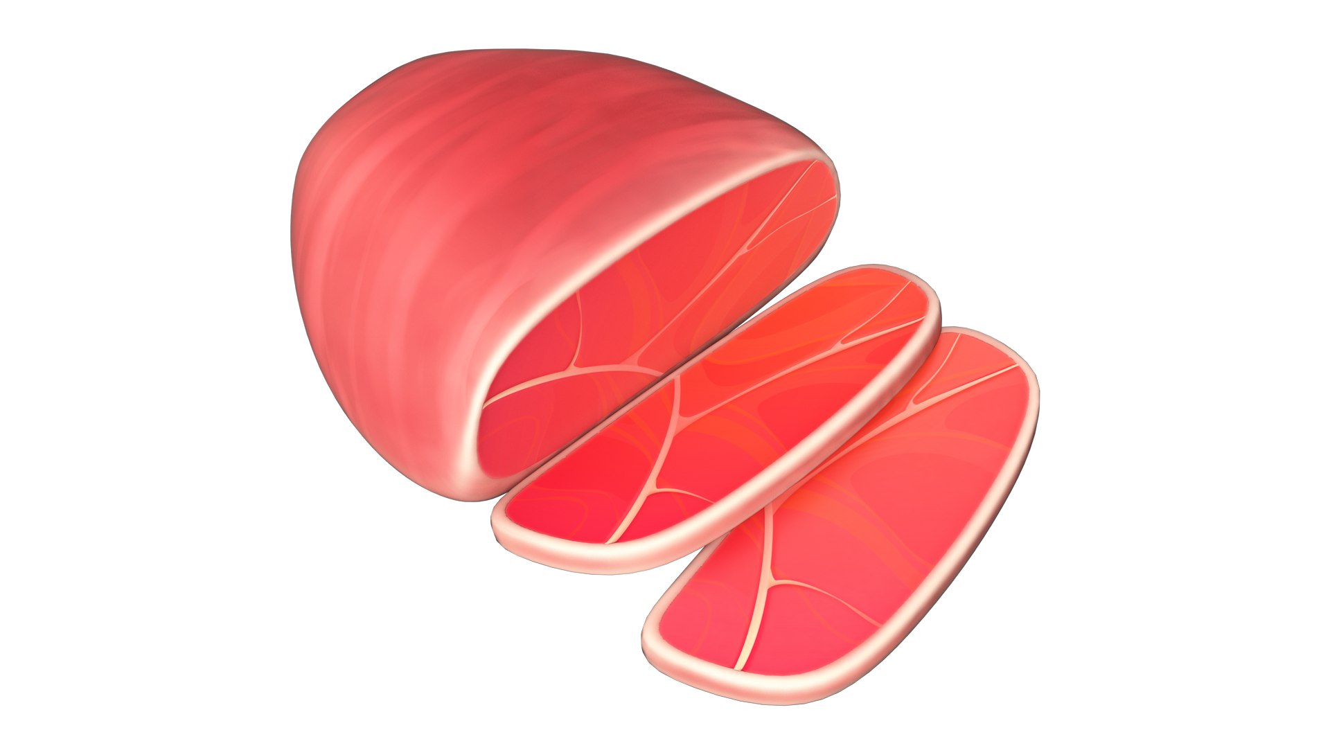 Cartoon Ham Meat 3D Model - TurboSquid 2078664