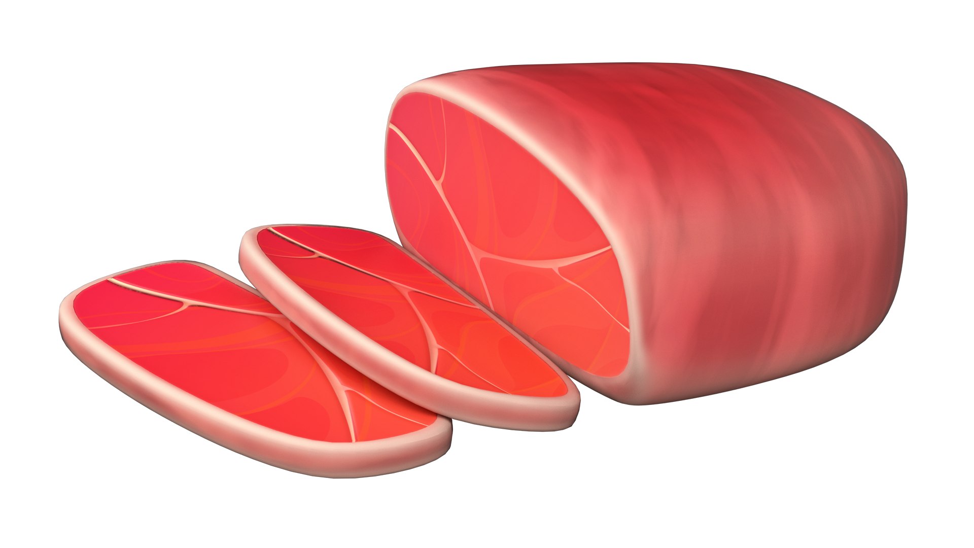 Cartoon Ham Meat 3D Model - TurboSquid 2078664
