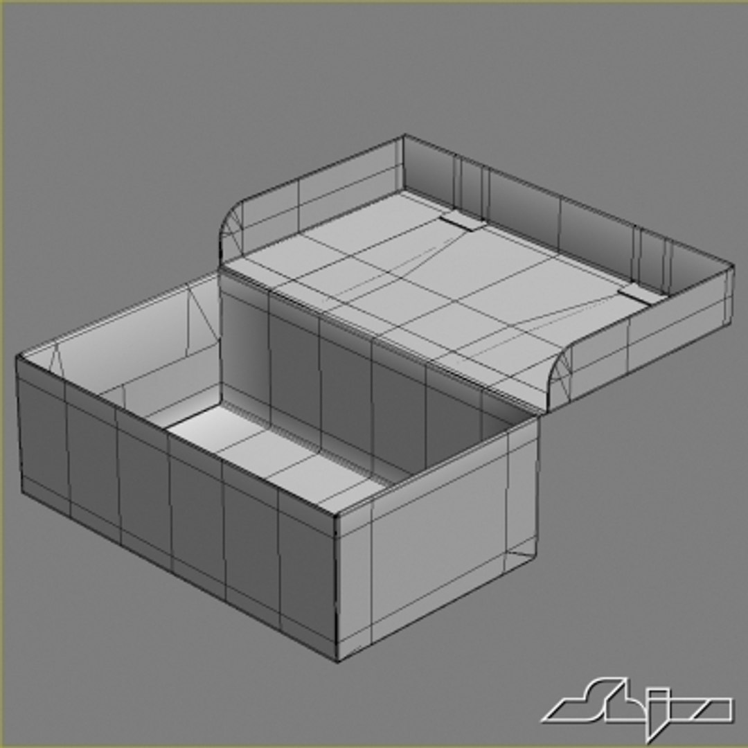 3d Model Carton Box Close