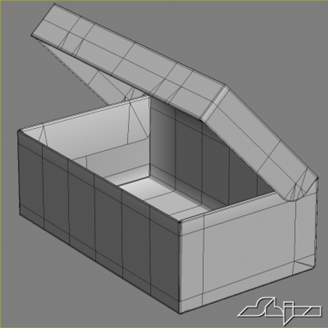 3d Model Carton Box Close