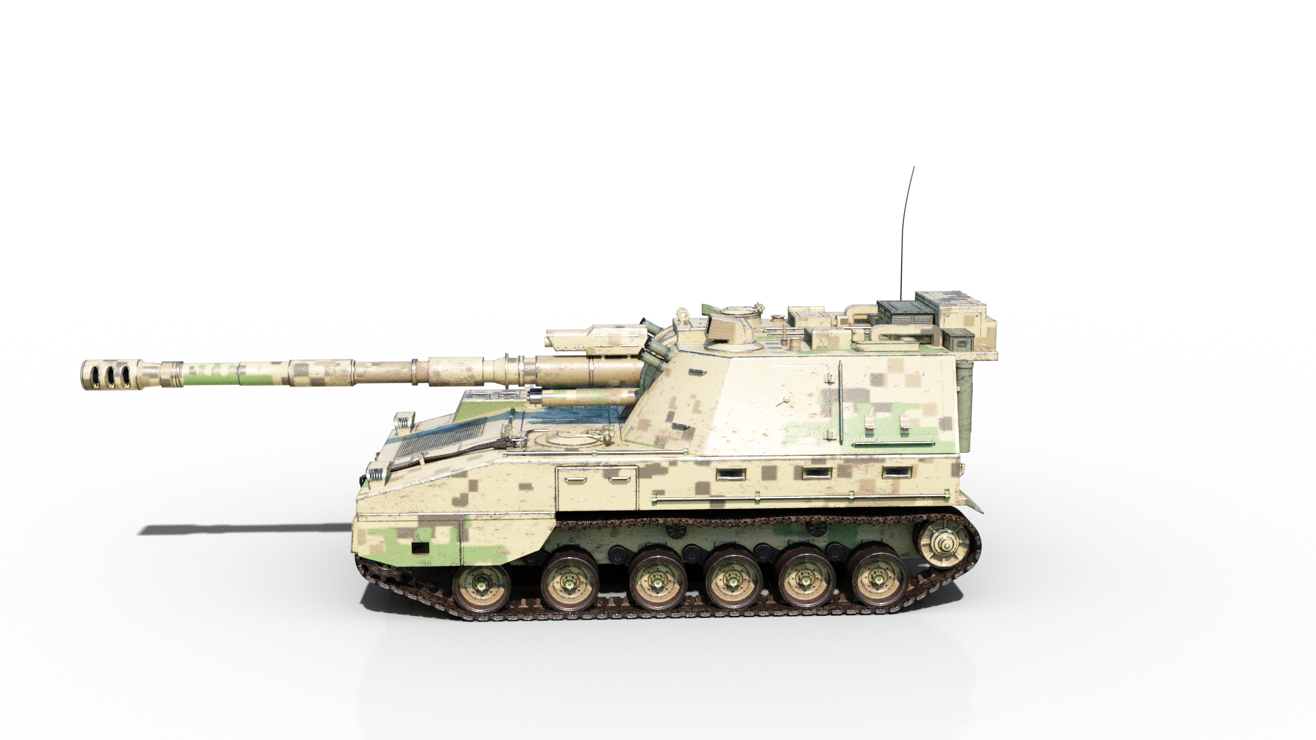 3D 4 Coatings Of PLA Army PLZ45A4 155mm Self-propelled Howitzer - TurboSquid 2399346