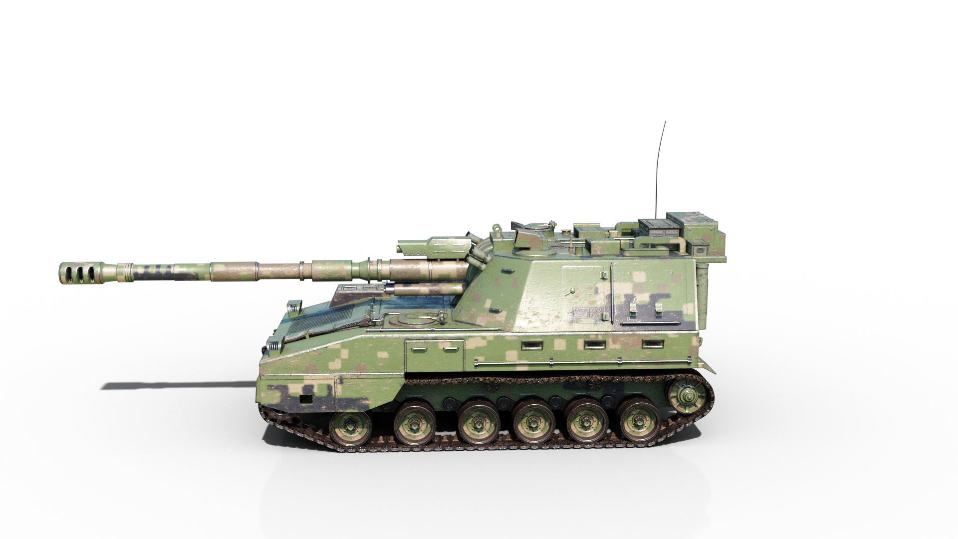 3D 4 Coatings Of PLA Army PLZ45A4 155mm Self-propelled Howitzer - TurboSquid 2399346