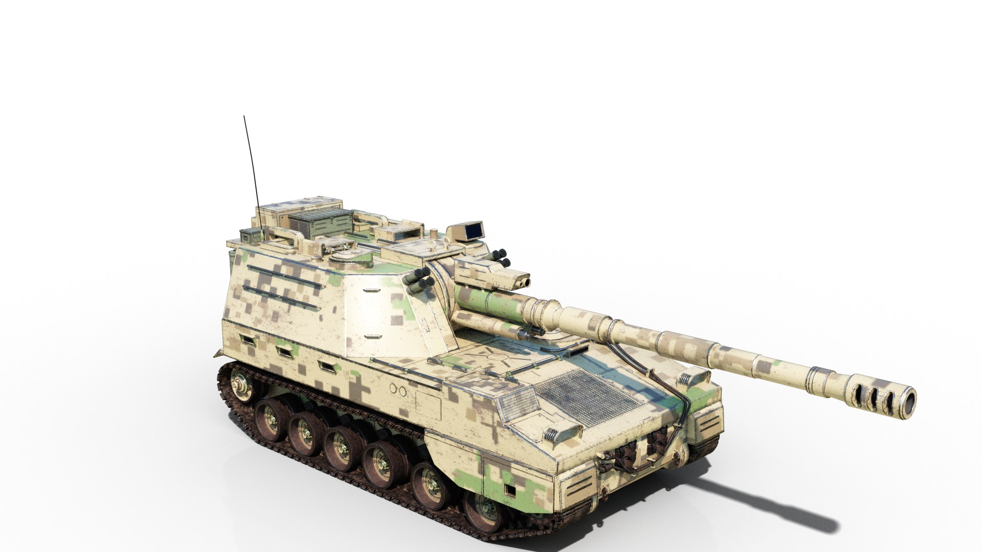 3D 4 Coatings Of PLA Army PLZ45A4 155mm Self-propelled Howitzer - TurboSquid 2399346