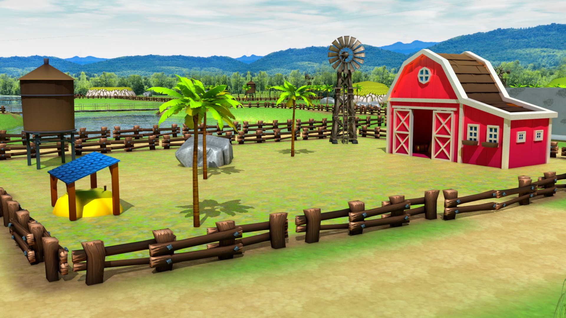 3D Low Poly Farm Environment - TurboSquid 1760208