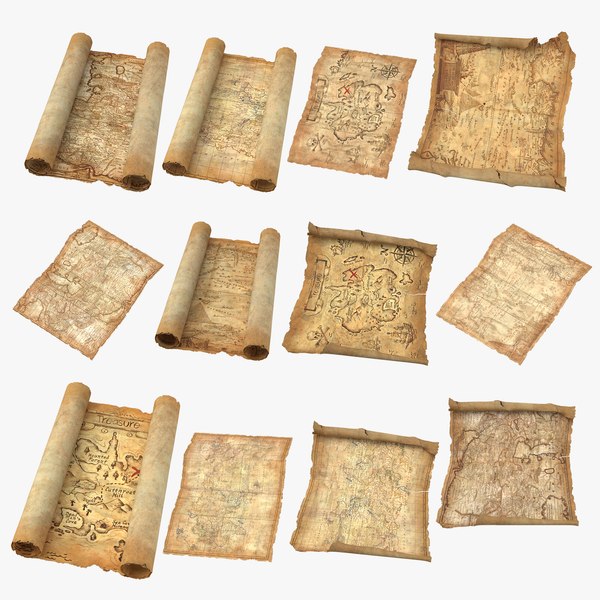 Folding Treasure Map Low-poly model 3D - TurboSquid 1865012