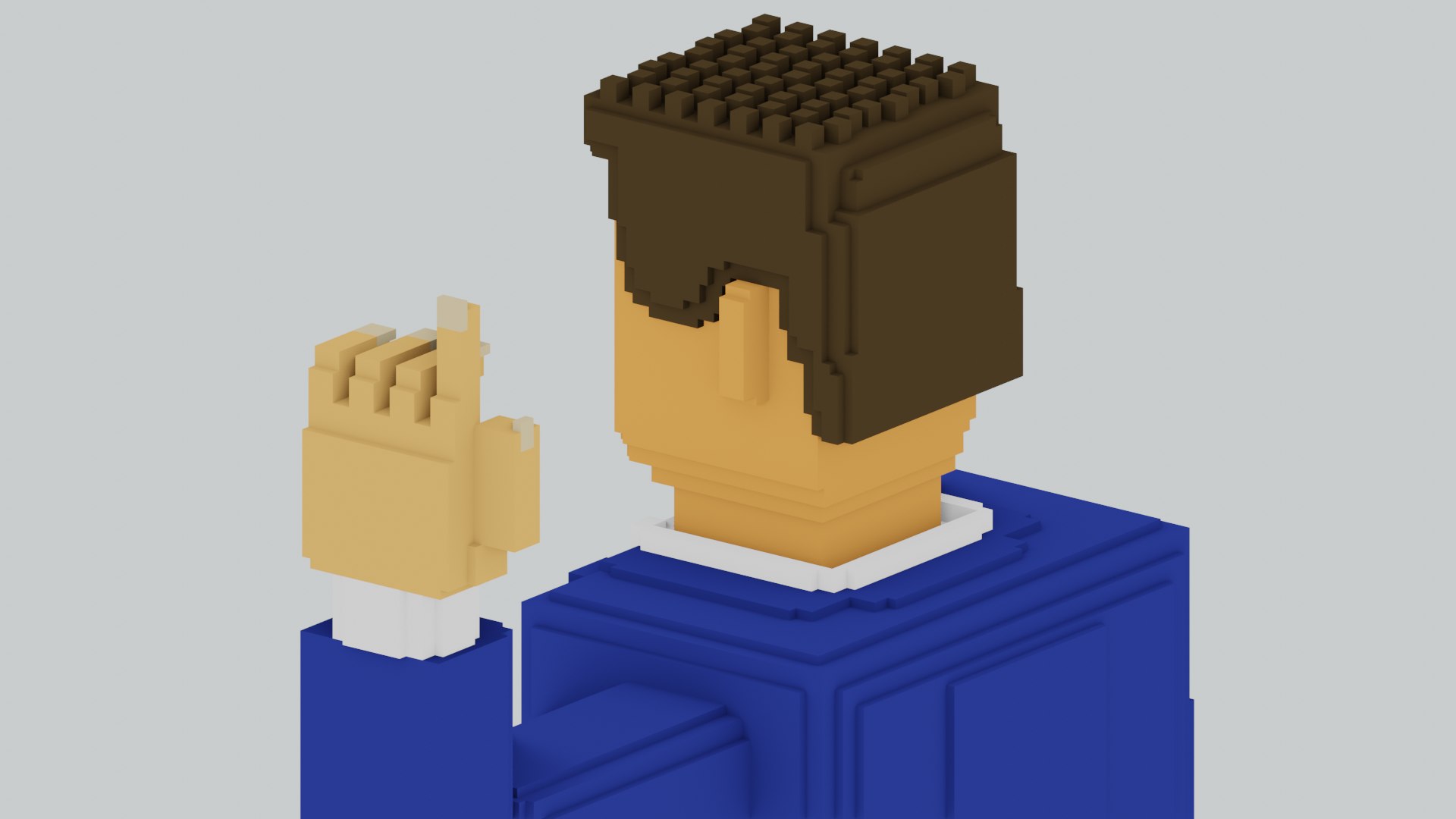 Worried Investor Businessman Cartoon 8 Bit Stylized Voxel Art 3D Model ...