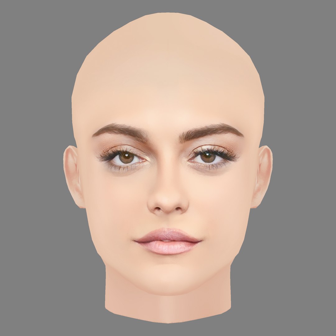 3D Bebe Rexha Head - No Hair - Low Poly Head For Game Model ...