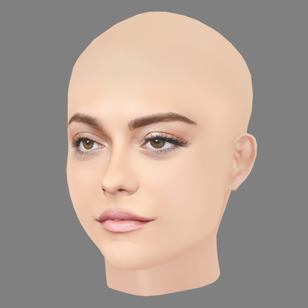 3D Bebe Rexha Head - No Hair - Low Poly Head For Game Model ...