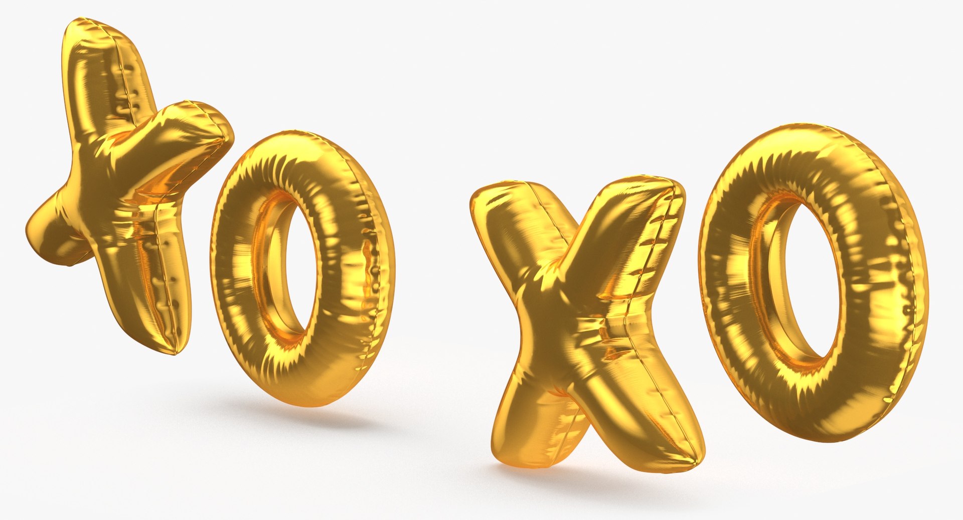 Foil Baloon Words XO XO Gold 3D Model - TurboSquid 1747520