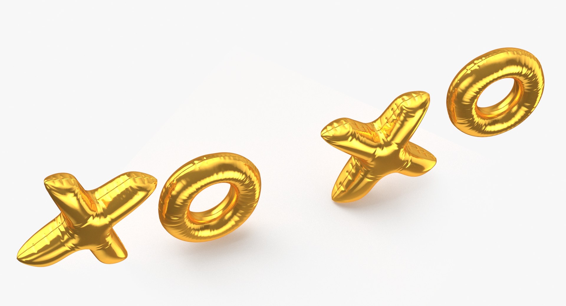 Foil Baloon Words XO XO Gold 3D Model - TurboSquid 1747520