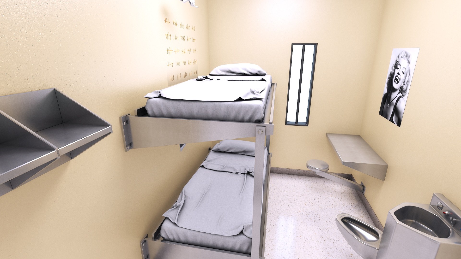 3D Courtroom Prison Model - TurboSquid 1376681