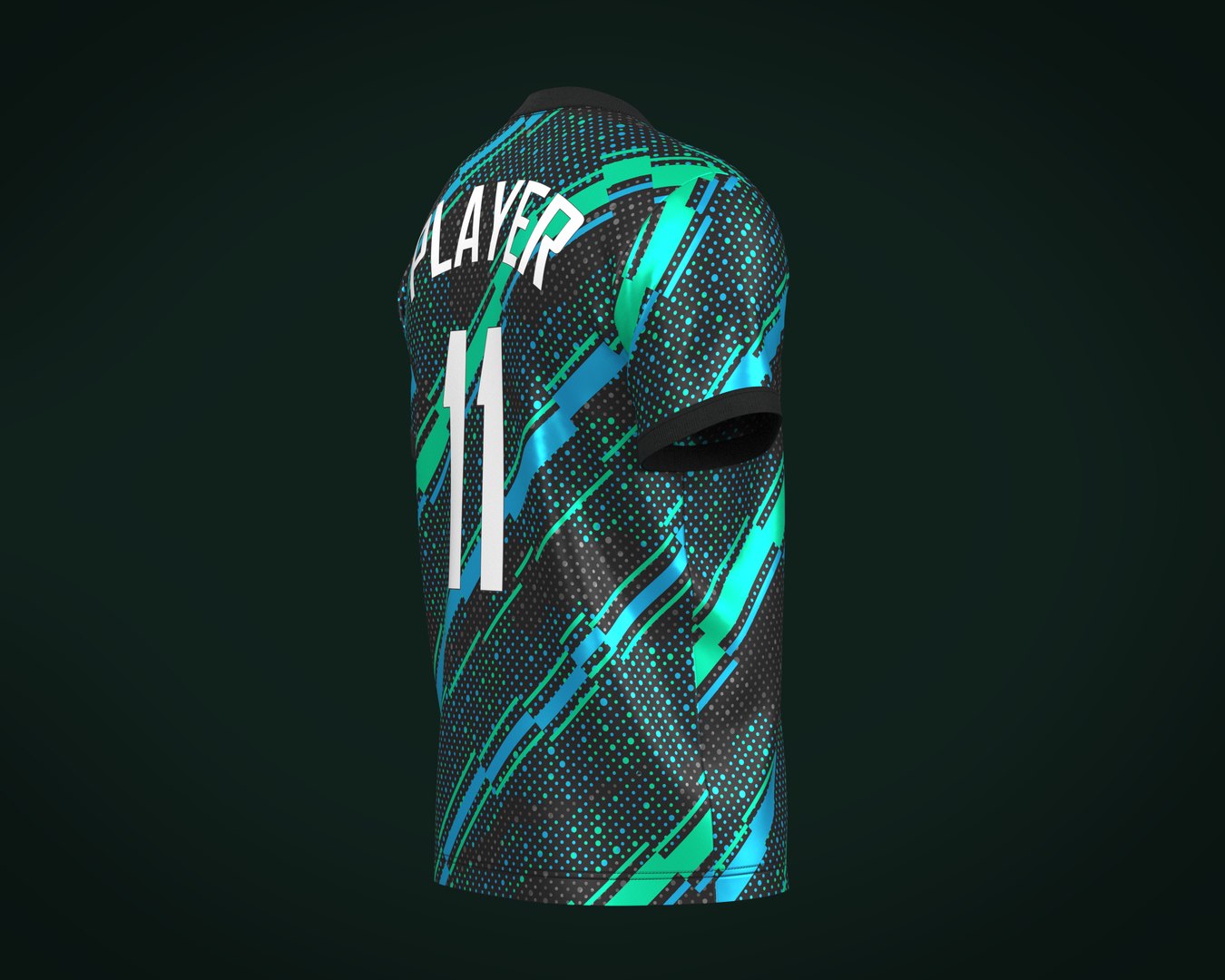 3D Soccer Football Mint Green With Blue Jersey Player-11 Model ...