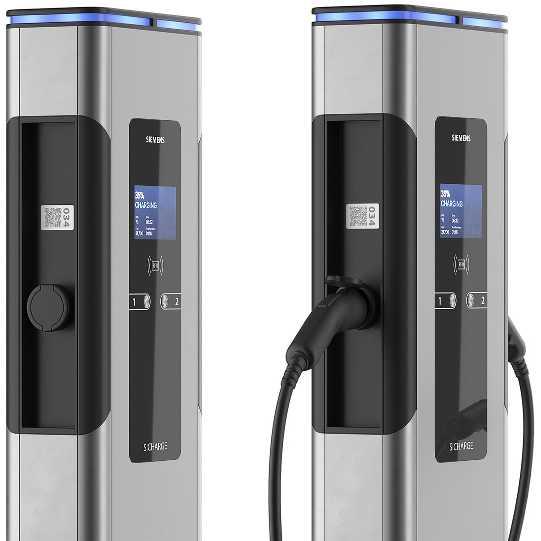 EV Charger SICHARGE CC AC22 By SIEMENS 3D - TurboSquid 2230408