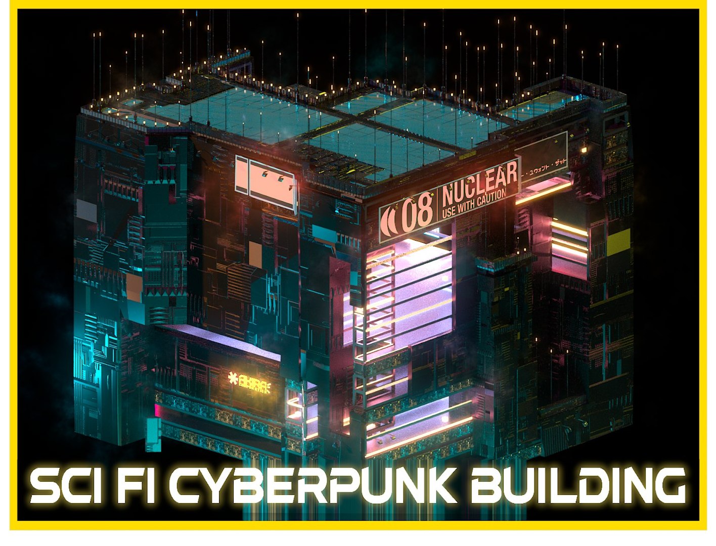 Sci-Fi Futuristic Cyberpunk Sci Fi City Building Skyscraper 70 3D ...