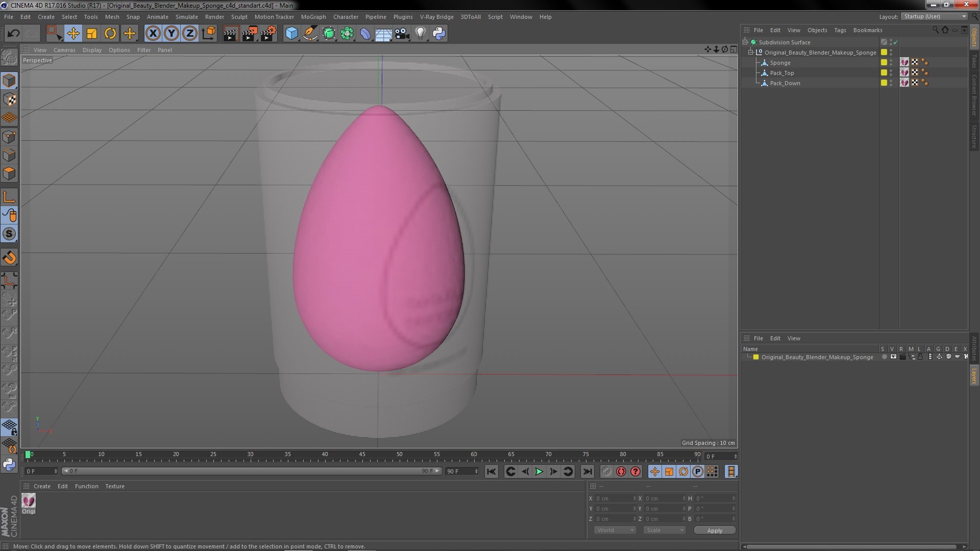 Original Beauty Blender Makeup Sponge 3D Model - TurboSquid 2047649