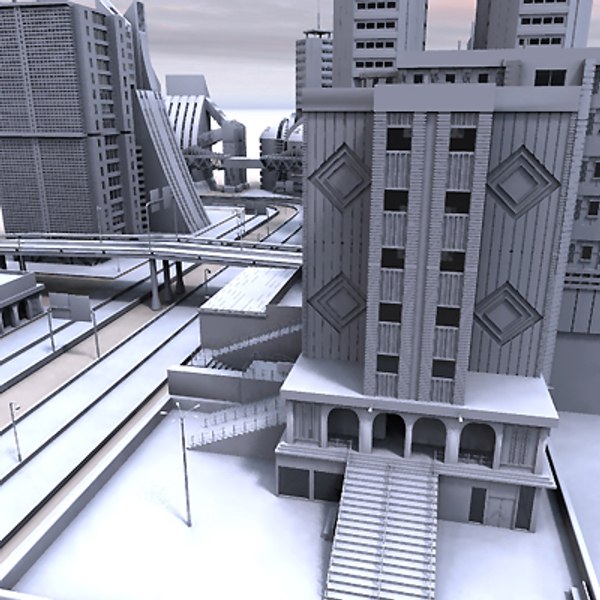 3d model modern city