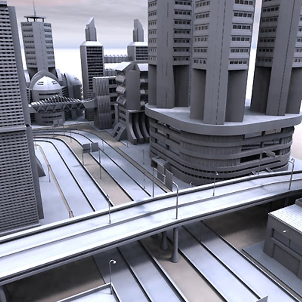 3d model modern city