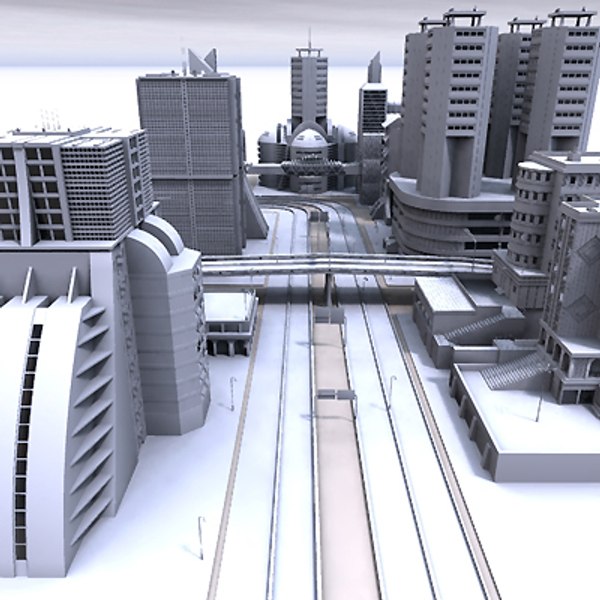 3d model modern city