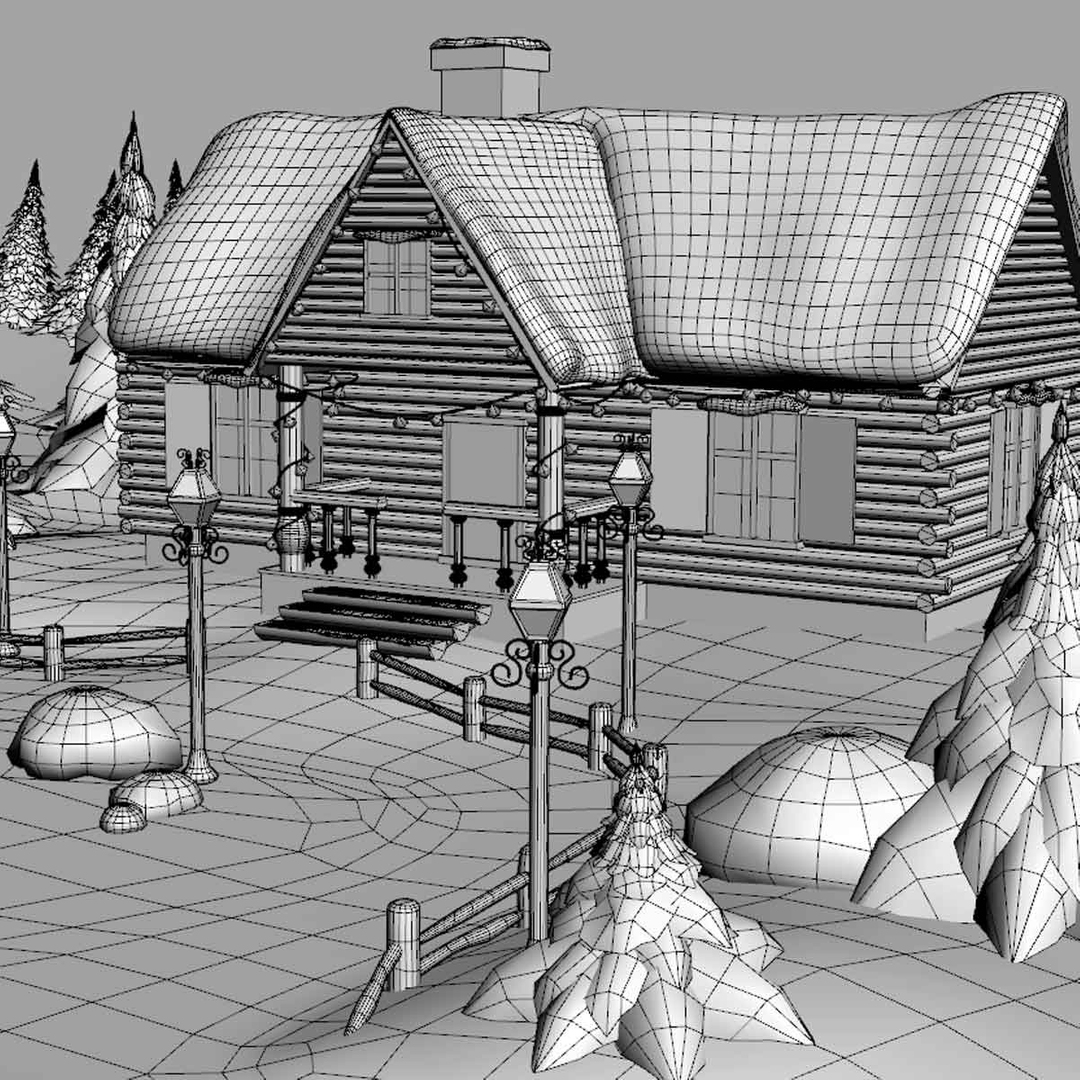 winter christmas snow 3d model
