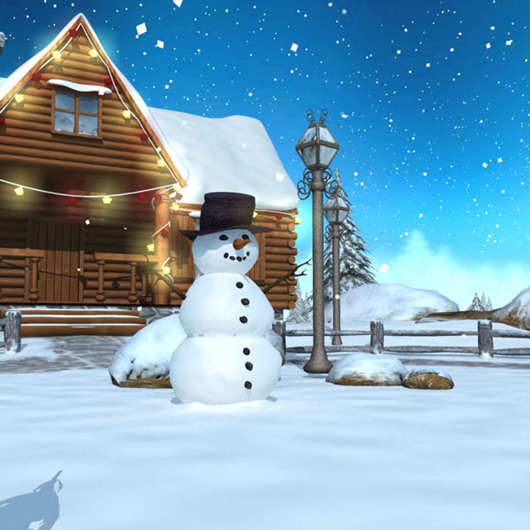 Winter Christmas Snow 3d Model