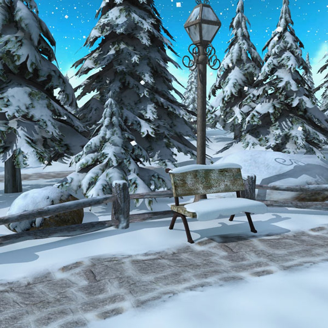 Winter Christmas Snow 3d Model