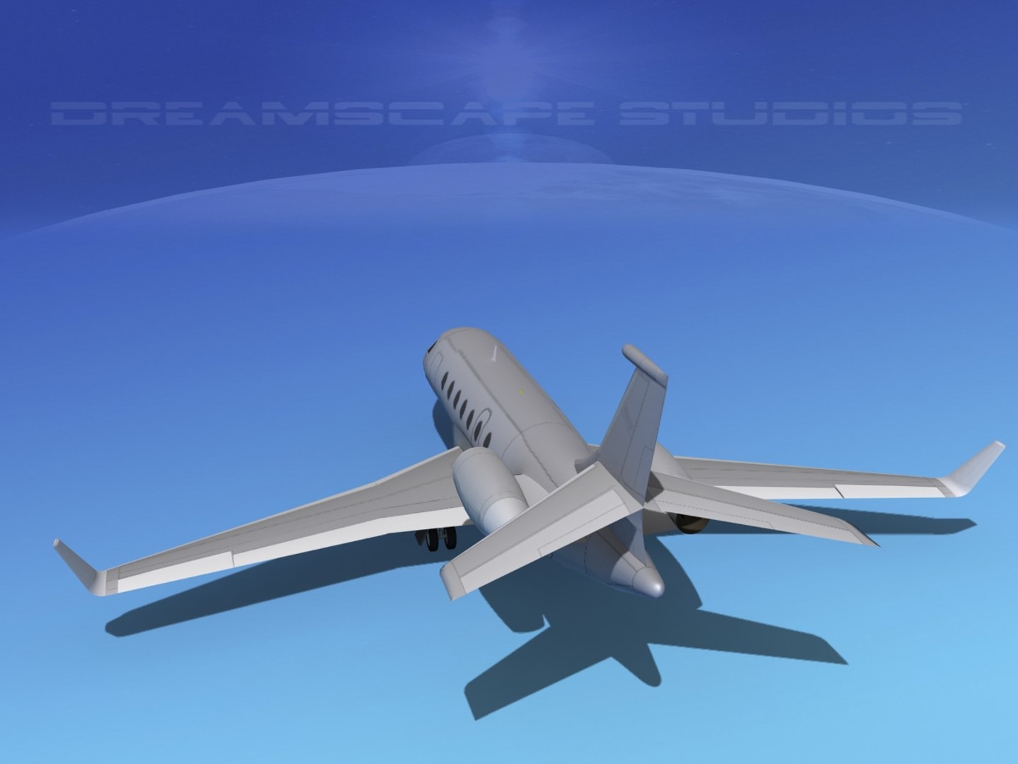 Turbines Falcon Dassault 2000 3d Model