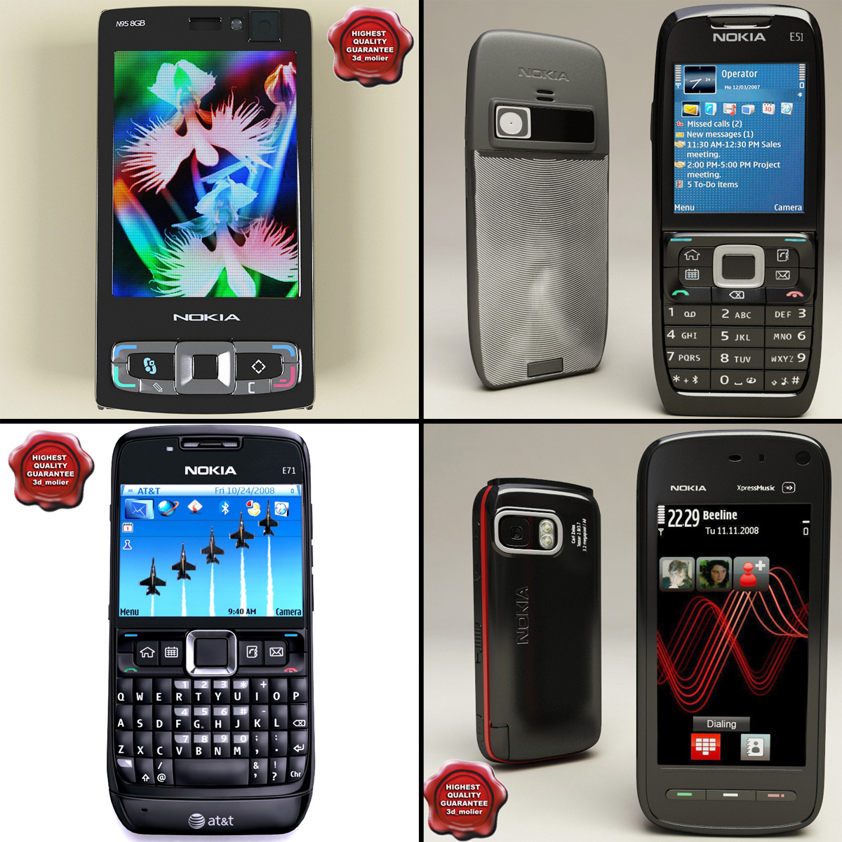 nokia phones v2 3d model