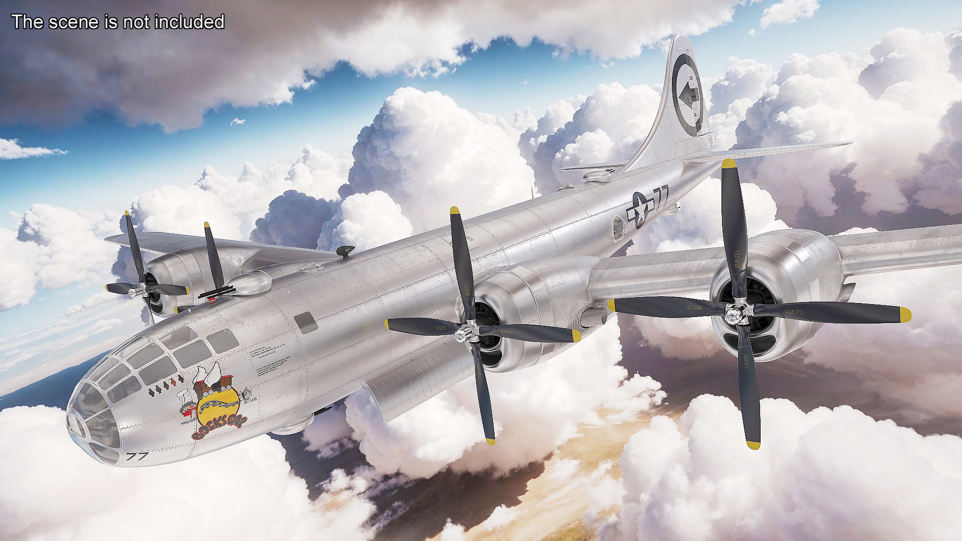 3D Boeing B-29 Bockscar Flying - TurboSquid 2379419