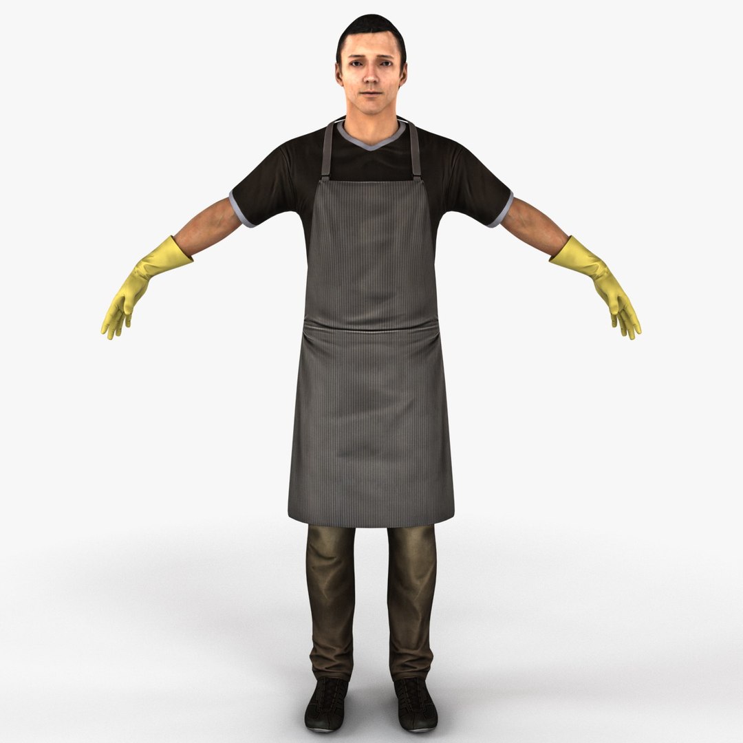cleaner man 3d model