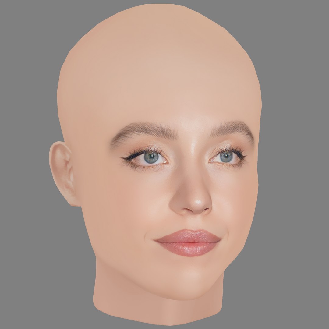 Sydney Sweeney Head - No Hair - Low Poly Head For Game 3D Model ...