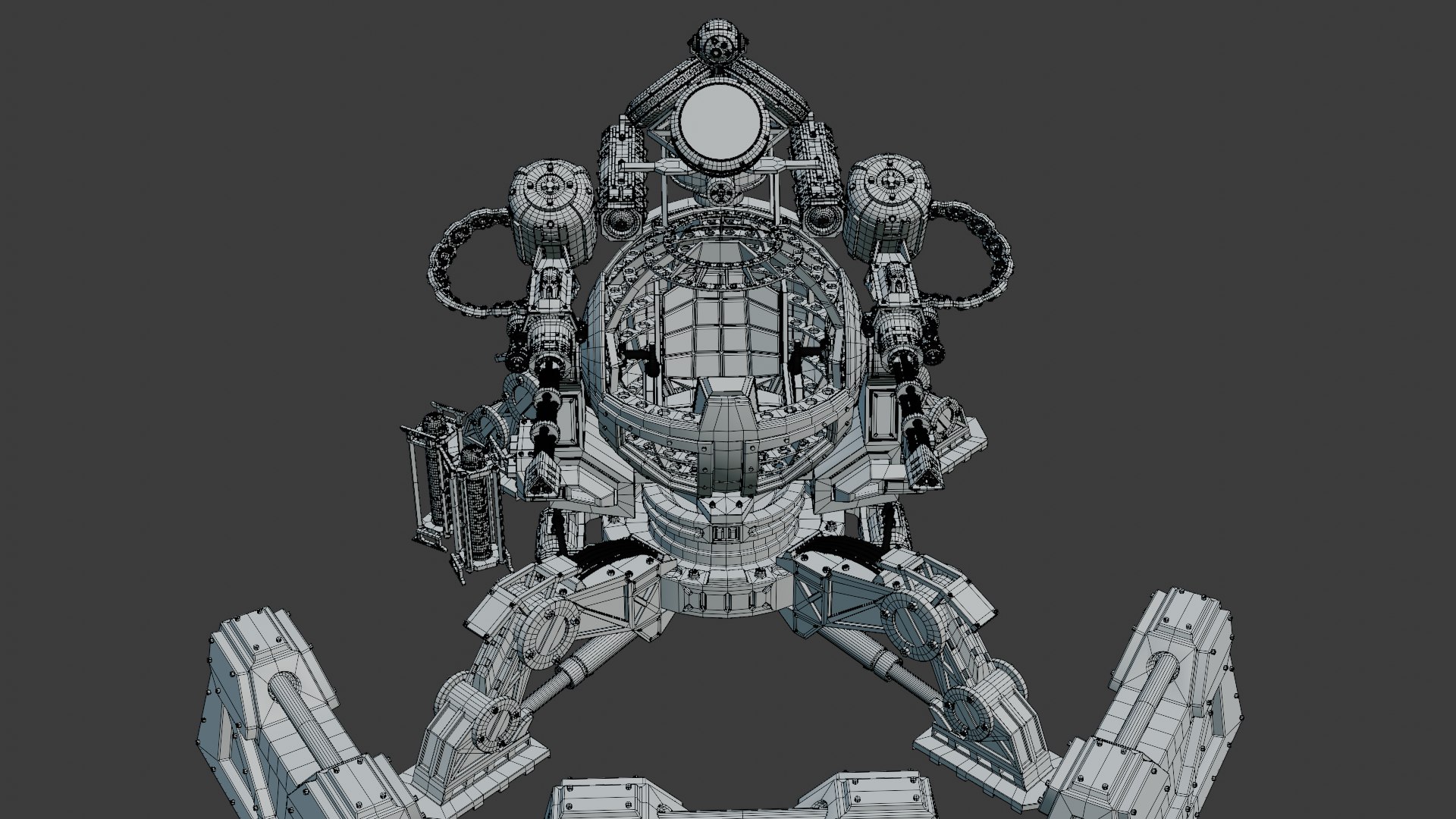 3D Manned Turret With Control Cockpit - TurboSquid 2164347