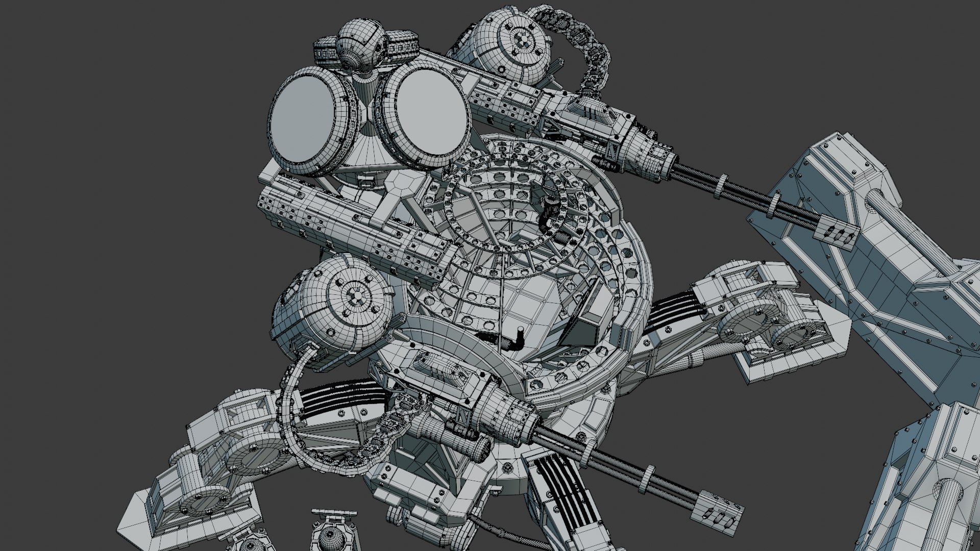 3D Manned Turret With Control Cockpit - TurboSquid 2164347