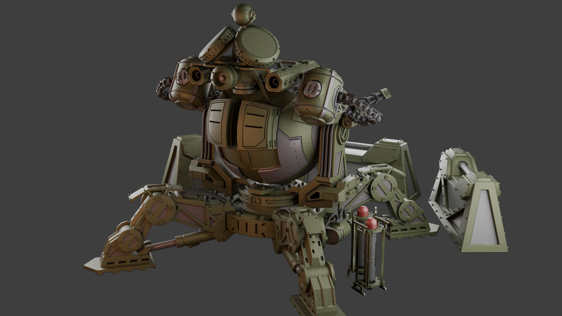 3D Manned Turret With Control Cockpit - TurboSquid 2164347