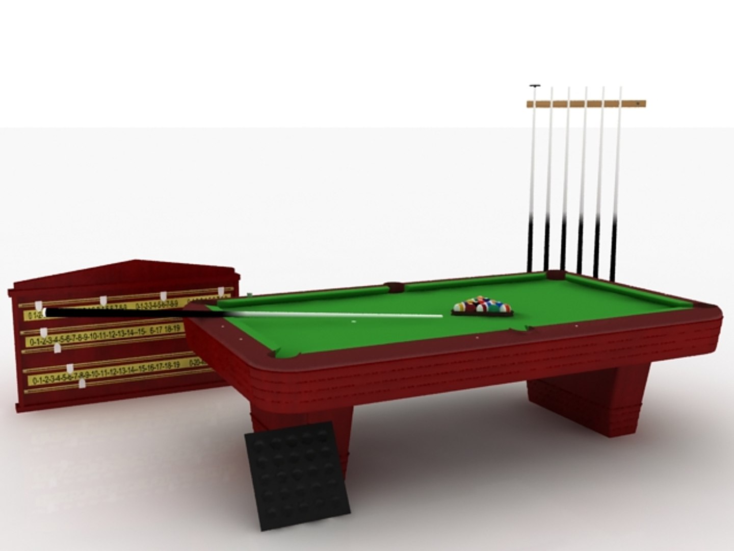 3d Pool Set Billiards Table Model