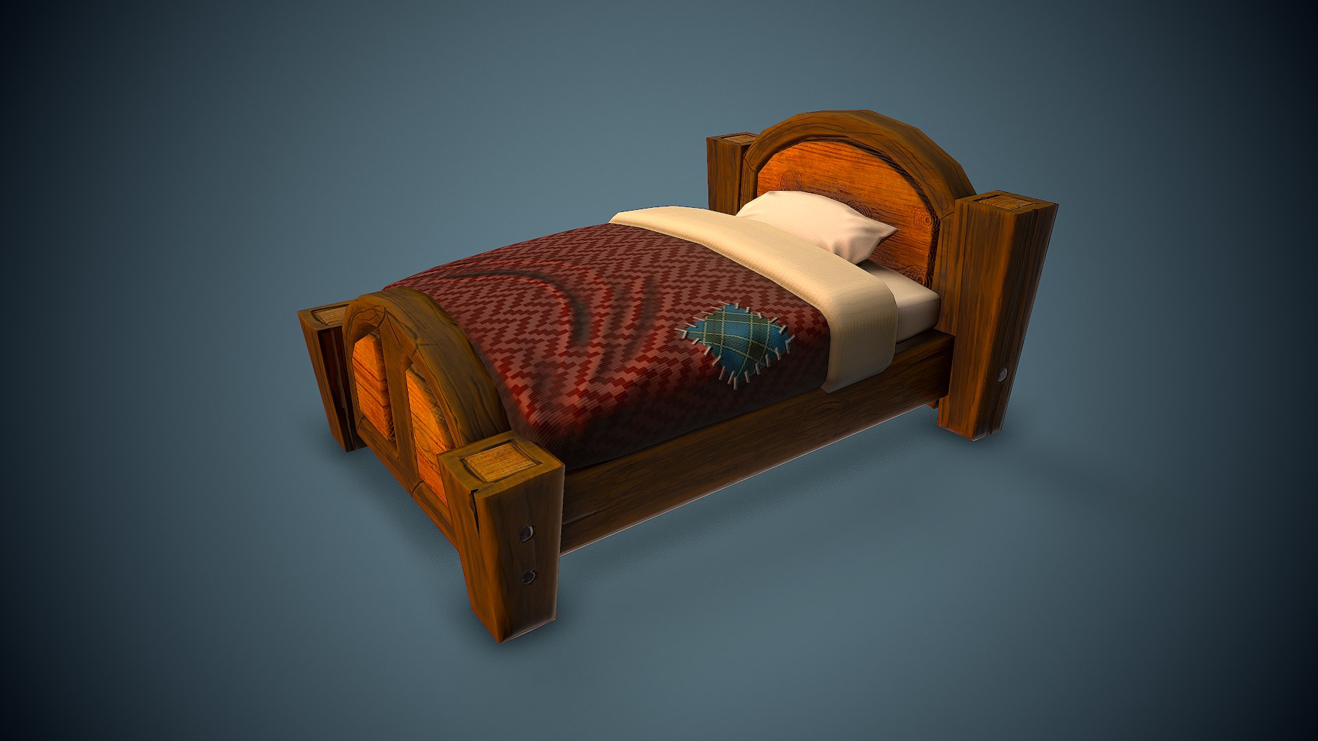 3D Model Stylized Cartoon Bed - TurboSquid 1500900