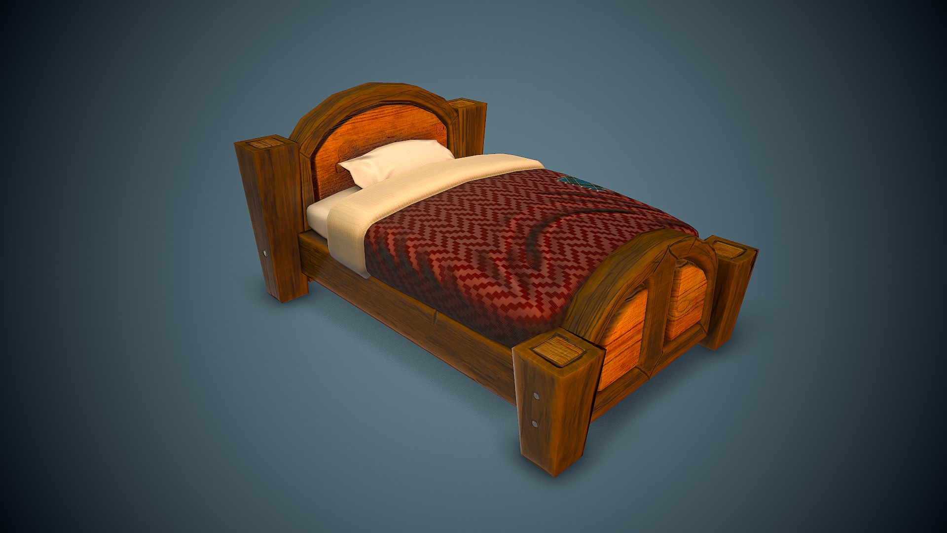 3D Model Stylized Cartoon Bed - TurboSquid 1500900