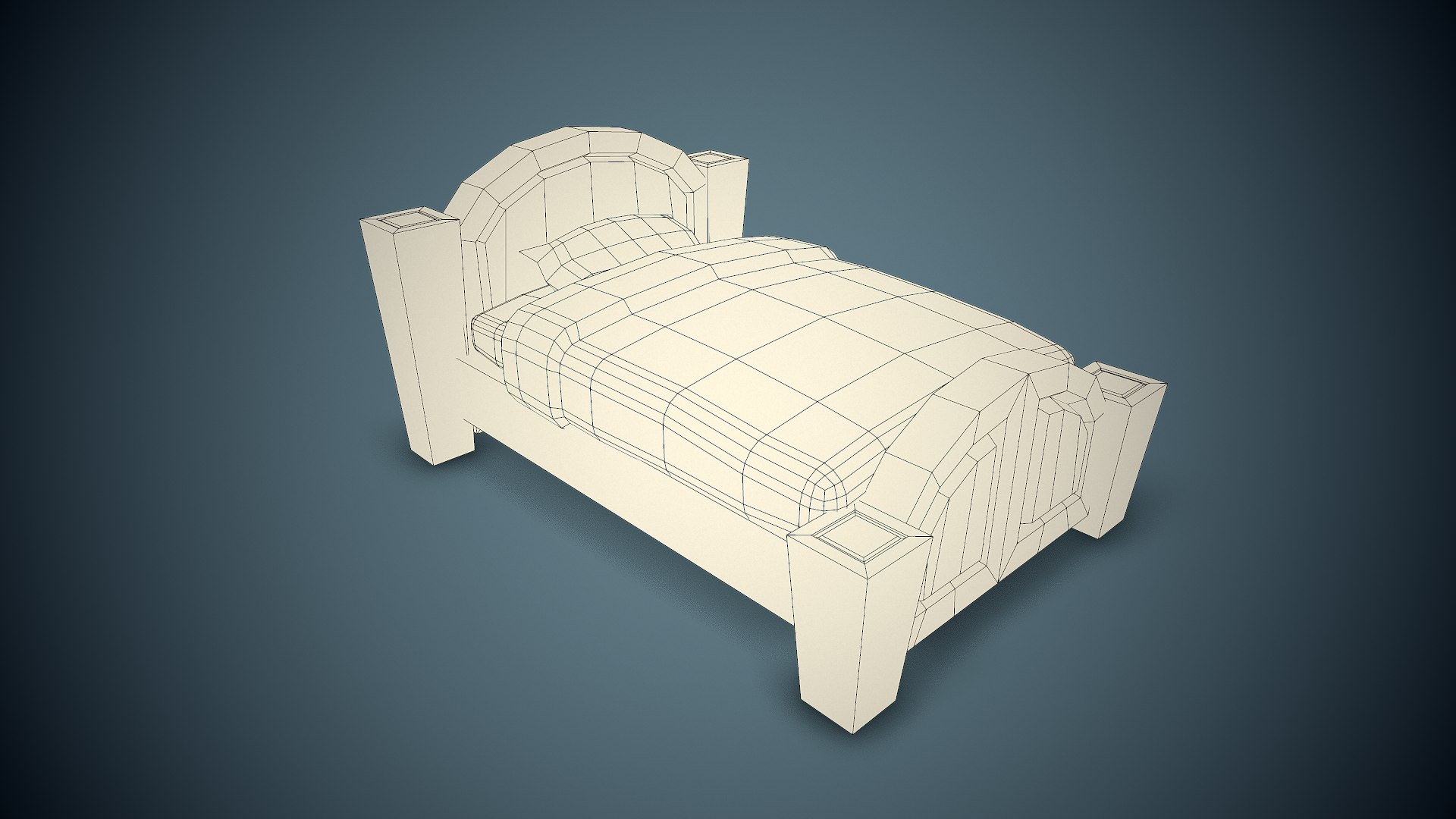 3D Model Stylized Cartoon Bed - TurboSquid 1500900