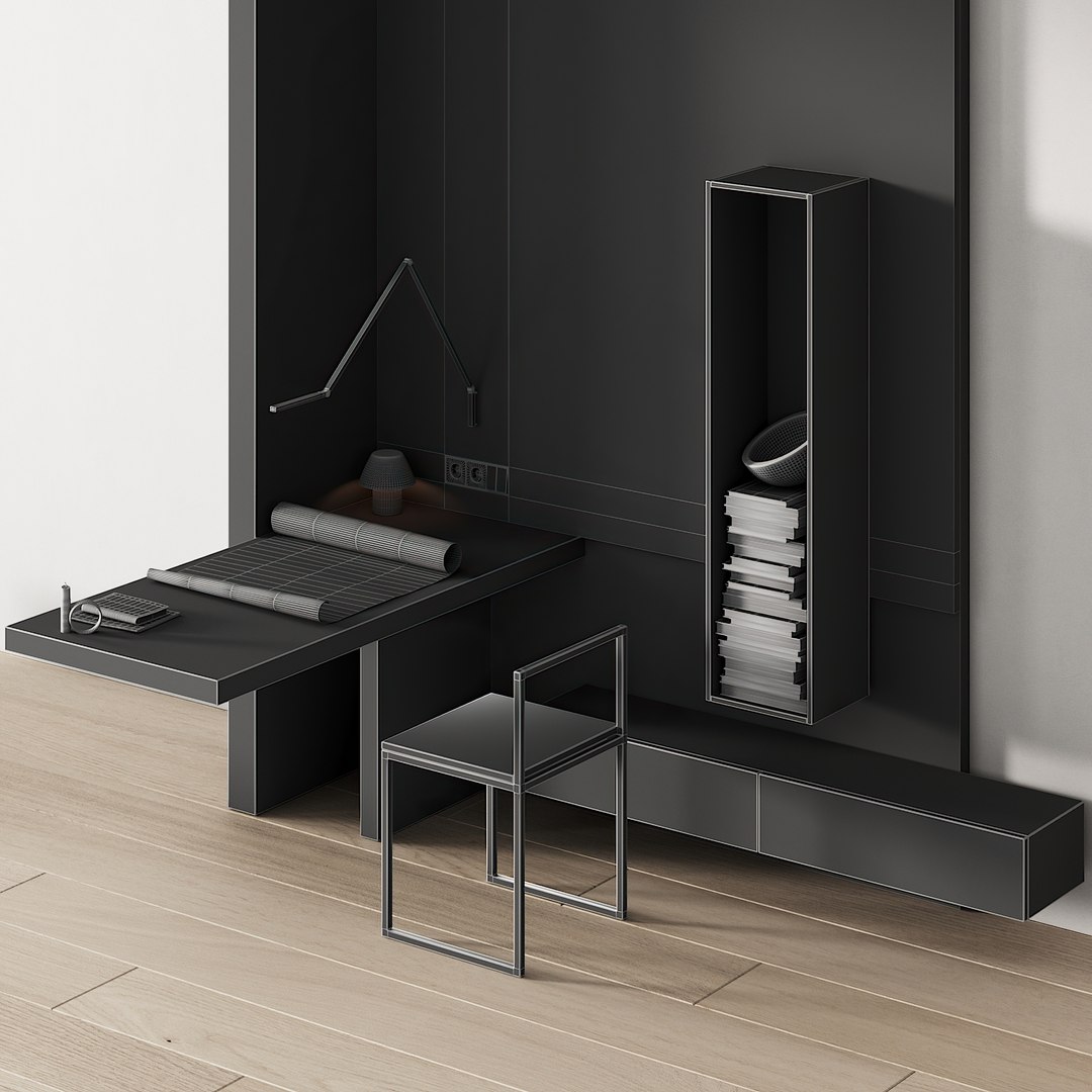 3D 243 Office Furniture 08 Workplace 04 Minimal With Drawing 01 Model - TurboSquid 2036745