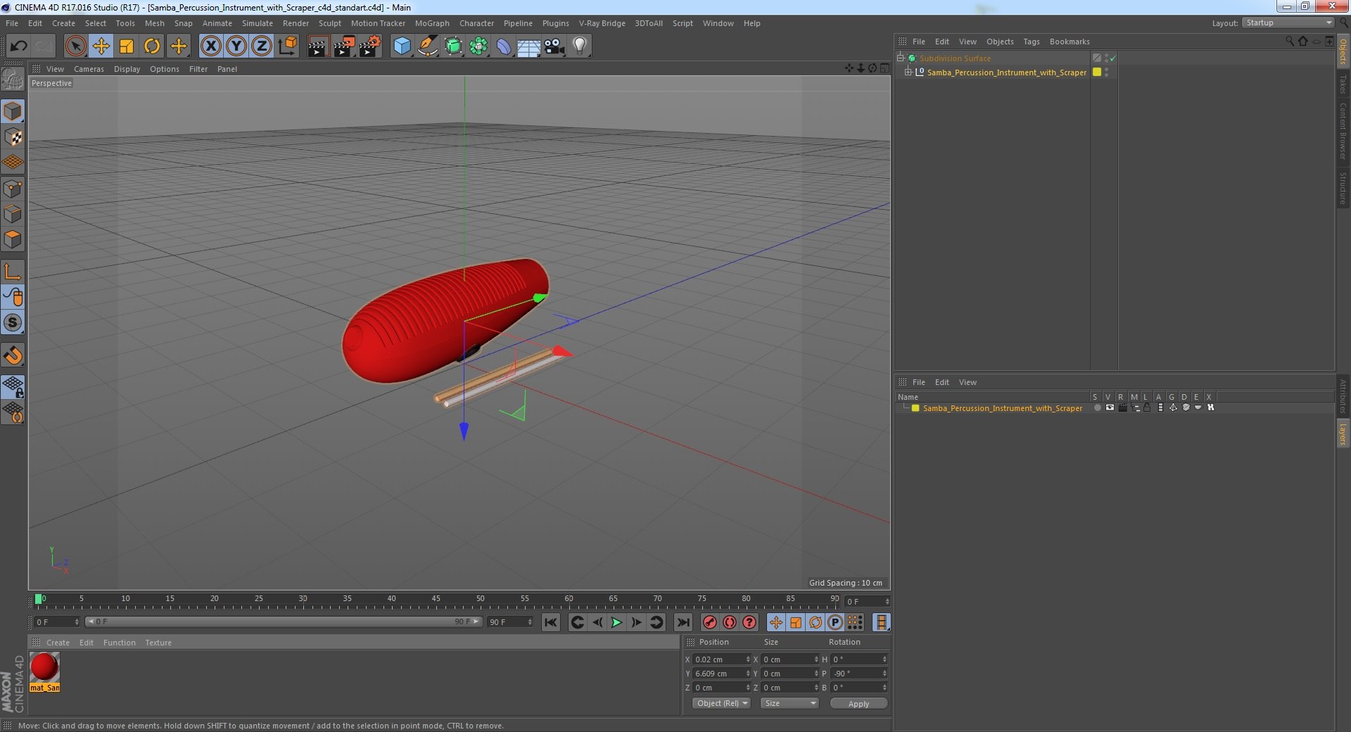 3D Model Samba Percussion Instrument Scraper - TurboSquid 1645904
