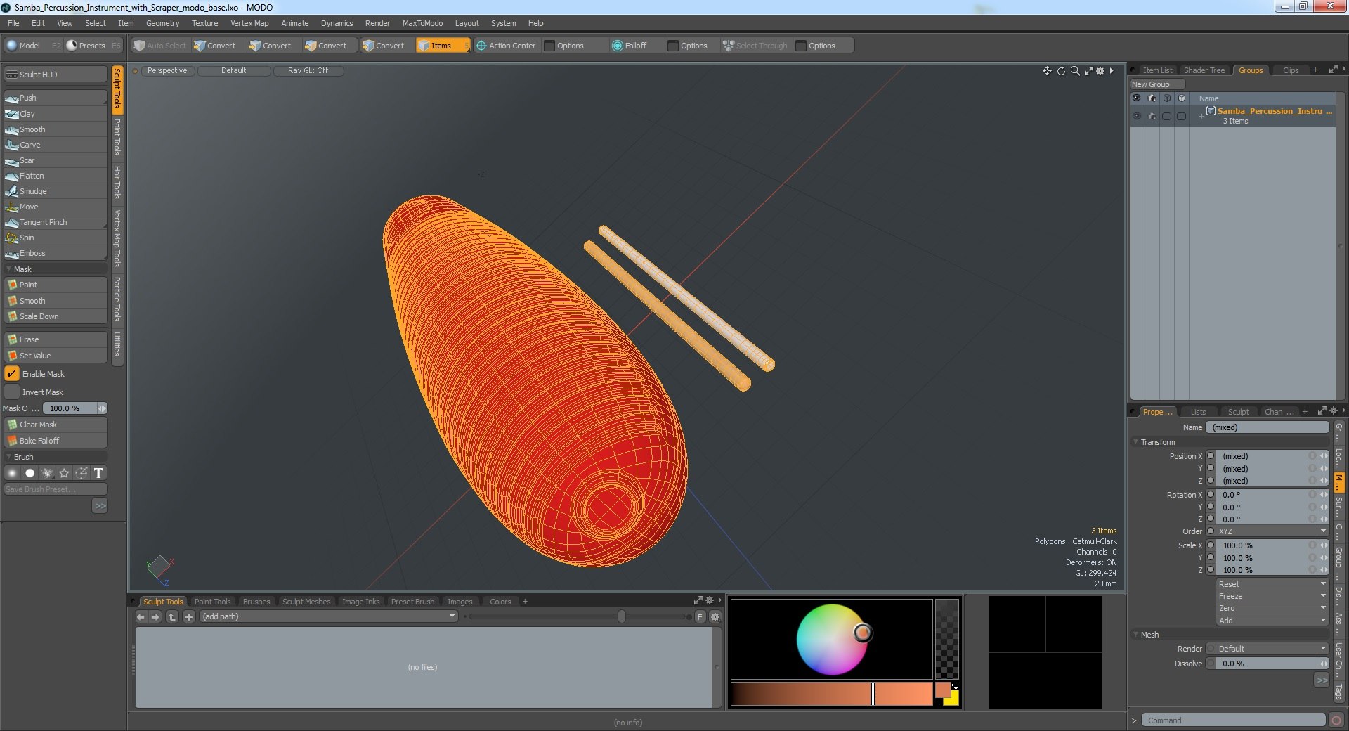 3D Model Samba Percussion Instrument Scraper - TurboSquid 1645904