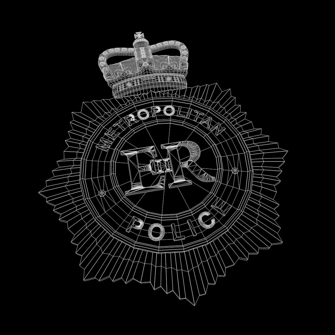 3d Uk Police Helmet Badge