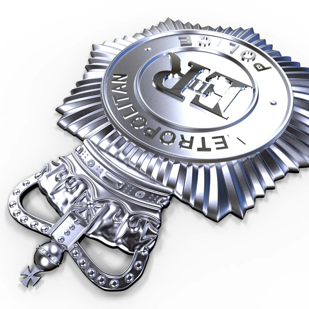 3d Uk Police Helmet Badge