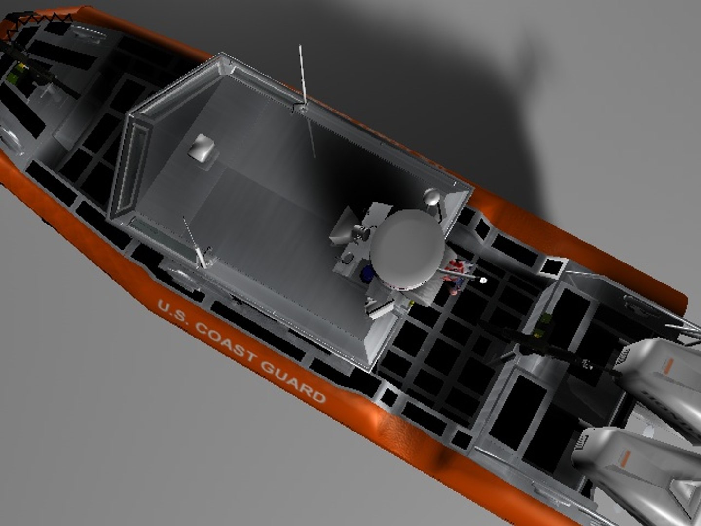 3d Coast Guard Rb-hs Boat Model