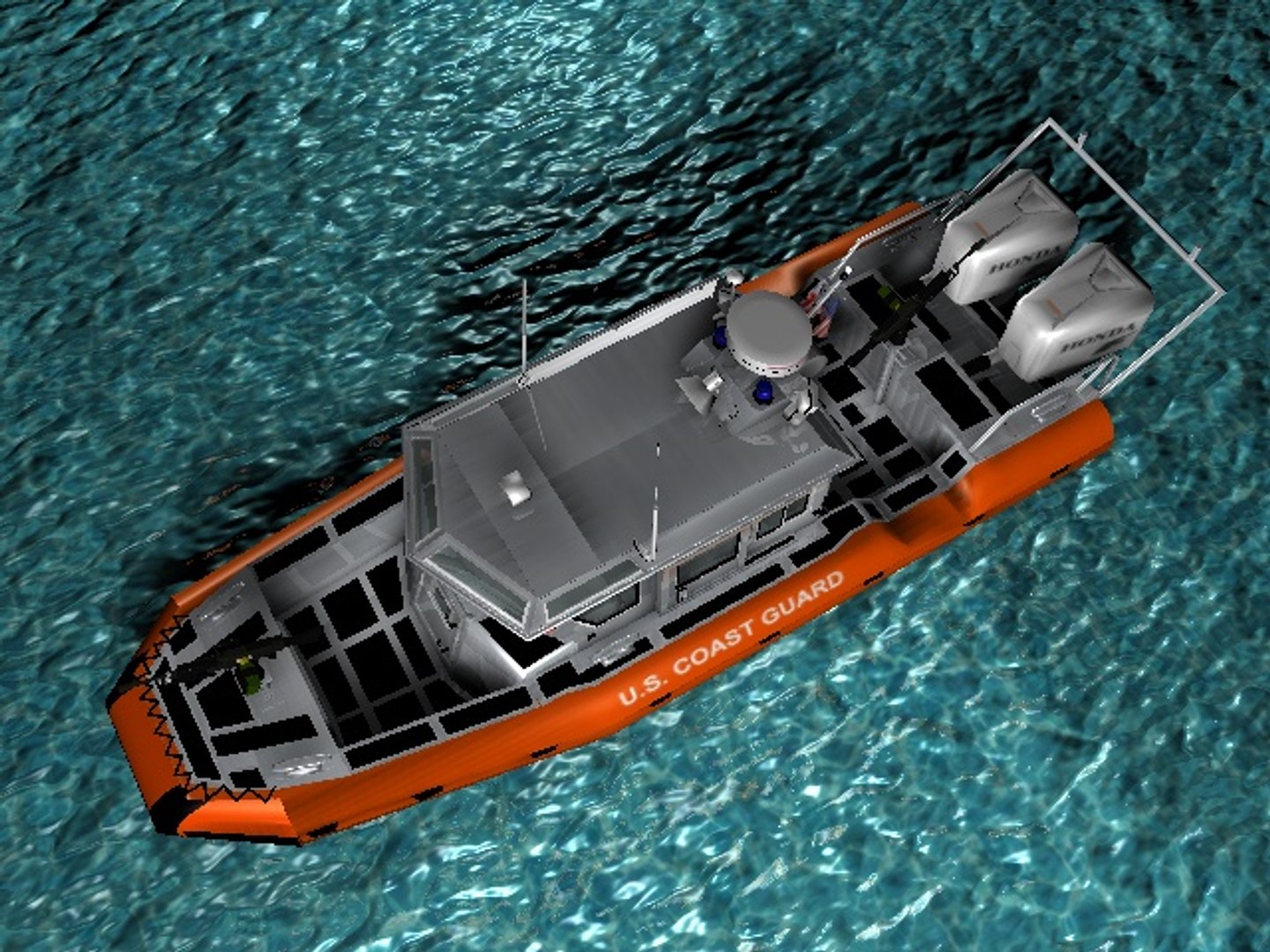 3d Coast Guard Rb-hs Boat Model