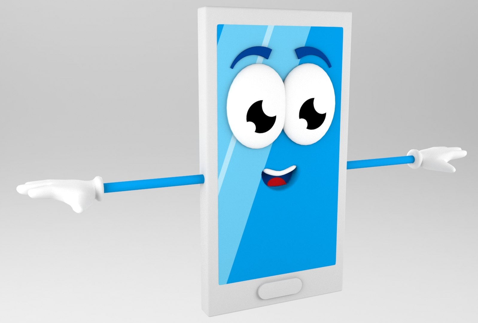 Cartoon cell phone model - TurboSquid 1299816