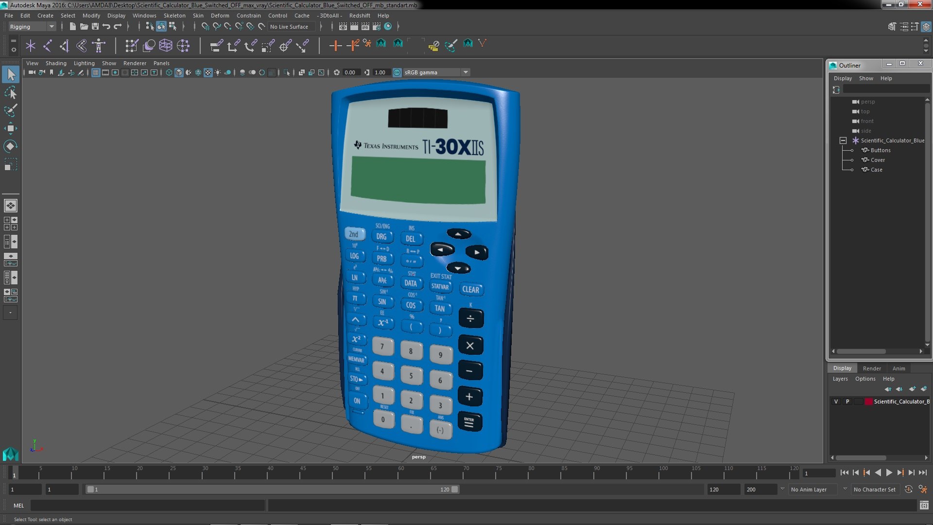 3D Model Scientific Calculator Blue Switched OFF - TurboSquid 2148624