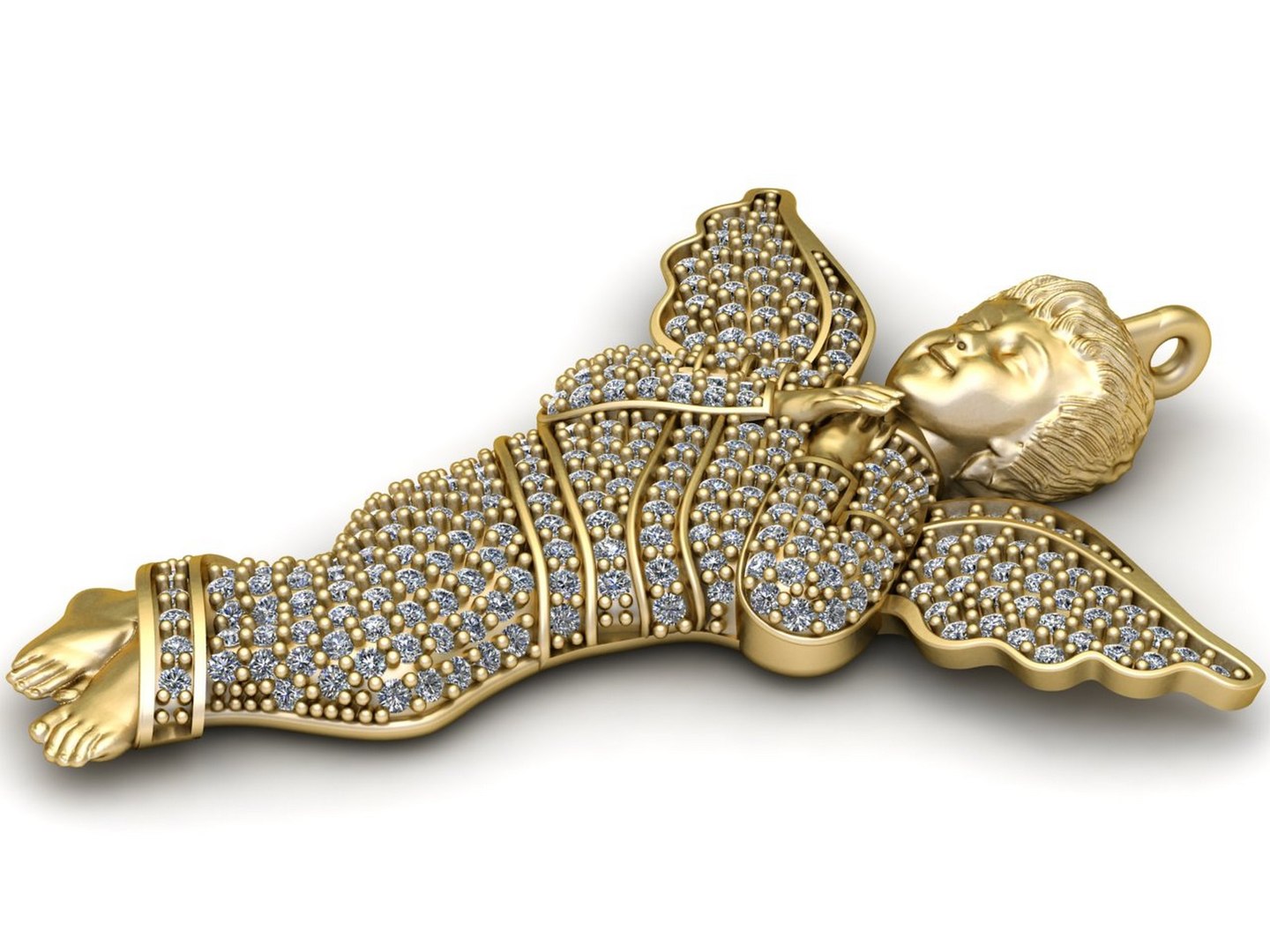 3D Baby Angel Wings Pendant 3D STL 3DM Wing Jewelry Diamond Luxury 3D ...