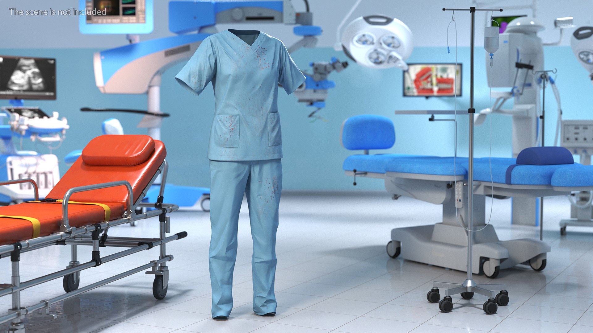 Medical Scrubs Uniform With Stains 3D Model - TurboSquid 2191887
