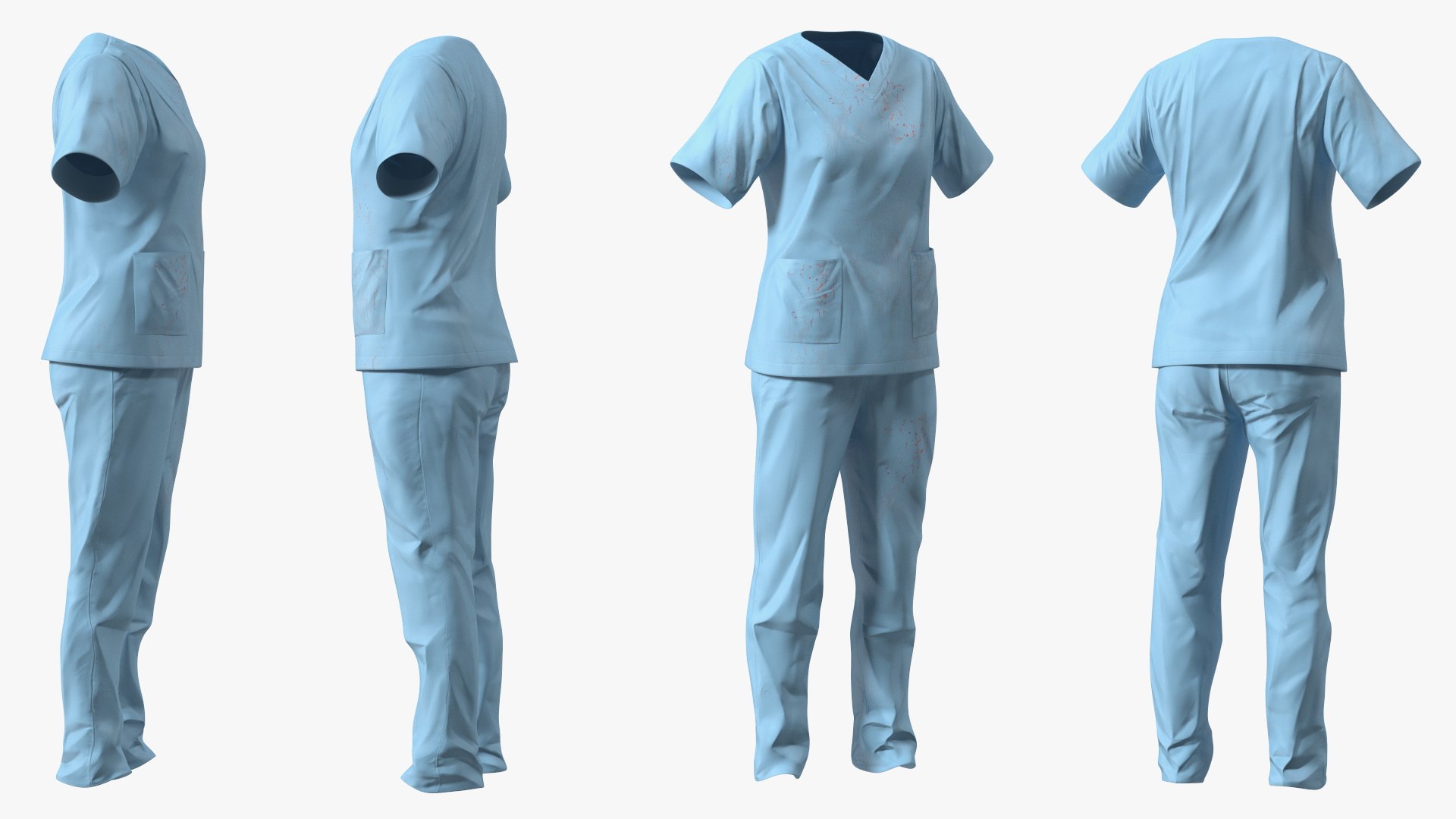 Medical Scrubs Uniform With Stains 3D Model - TurboSquid 2191887